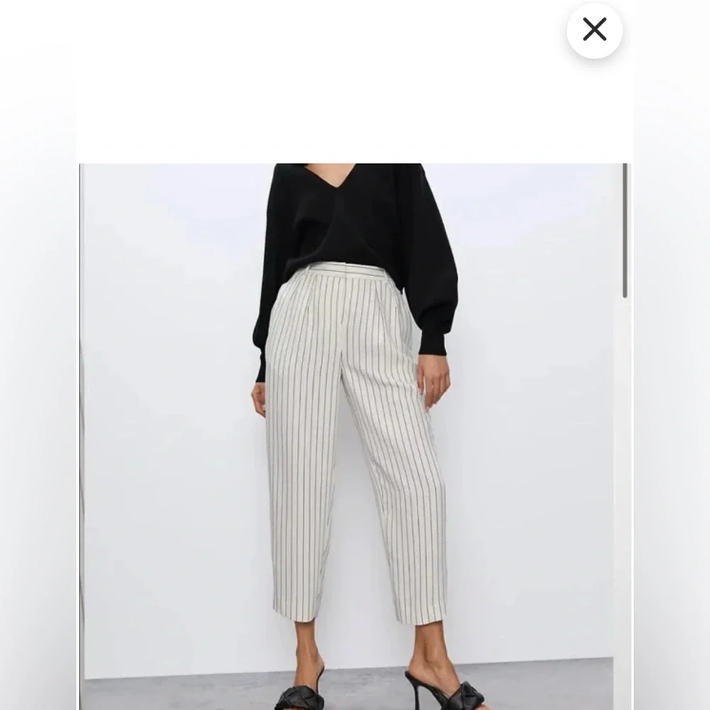 Babaton | Pants & Jumpsuits | Babaton Cream Striped Ankle Pants | Poshmark